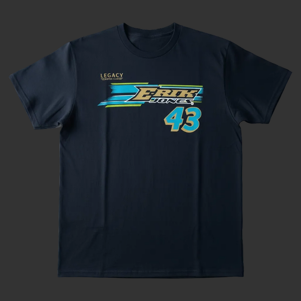ERIK JONES 43 - NAVY TEE – LEGACY MOTOR CLUB OFFICIAL STORE